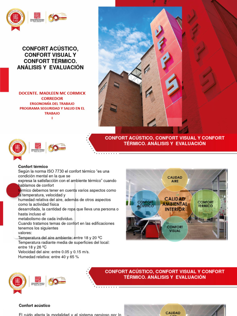 Confort Visual, Termico y Acustico | PDF