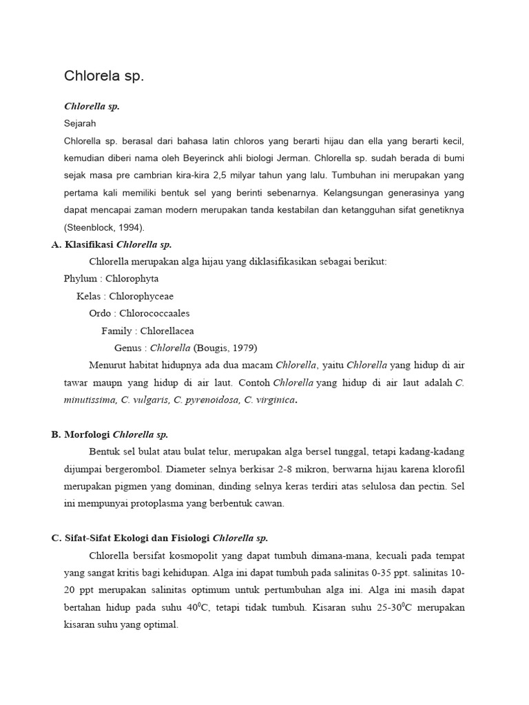Materi Chlorella SP | PDF