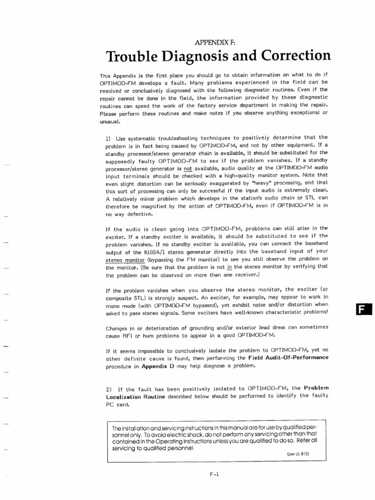 8100A1 Manual Appendices F-M | PDF