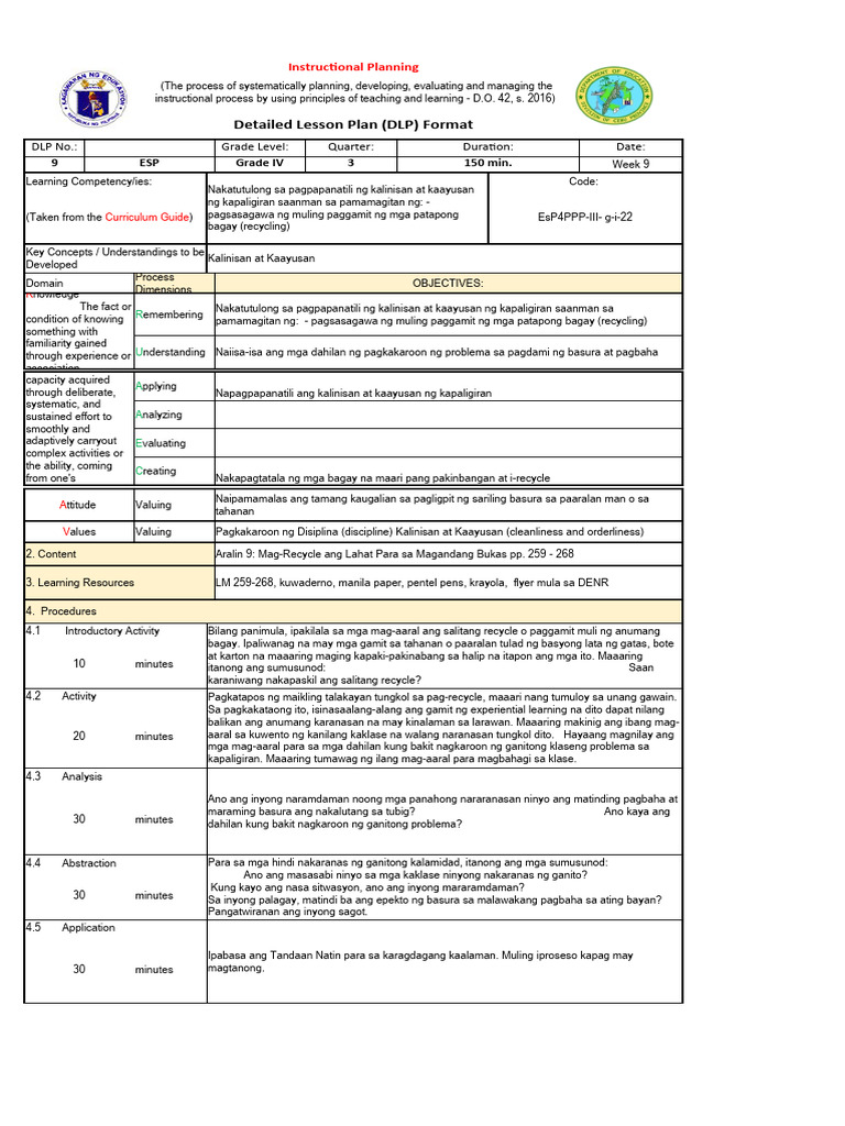 ESP4 DLP 3rdQ Week9 | PDF