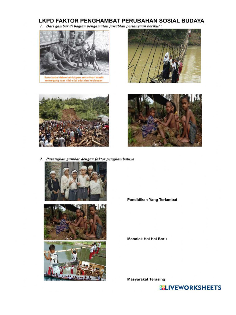 LKPD Faktor Penghambat Perubahan Sosial Budaya 1 | PDF