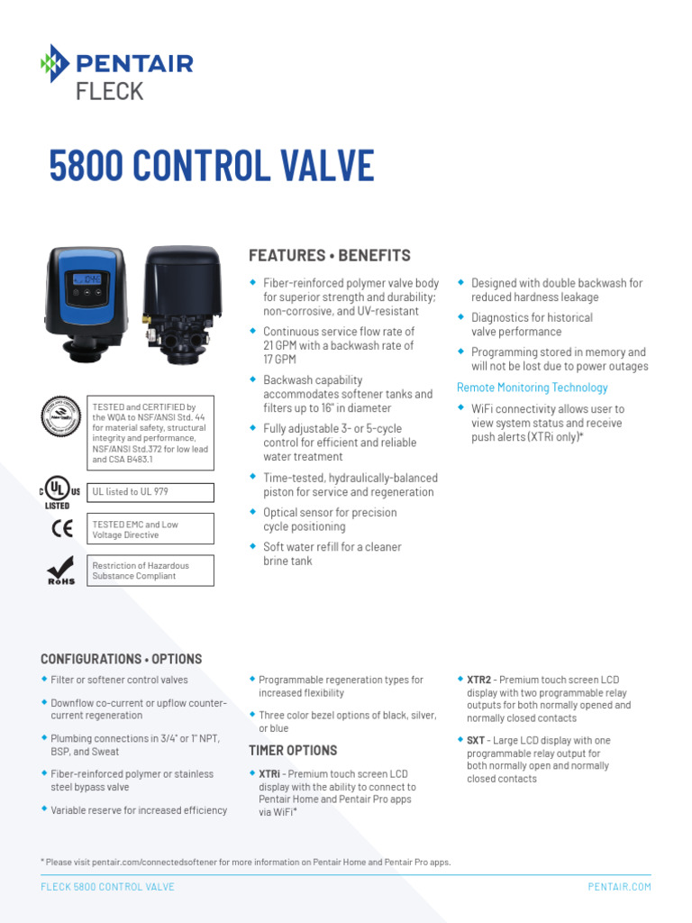 Fleck 5800 Spec Sheet | PDF