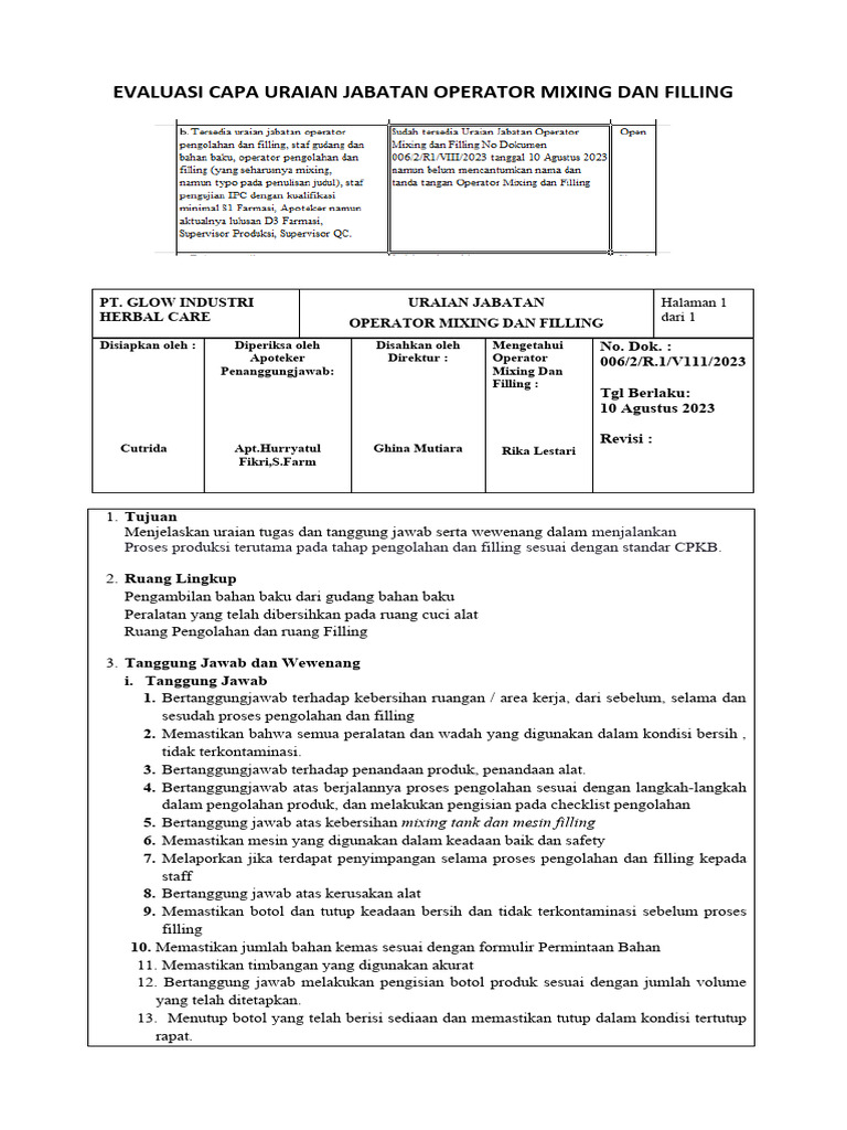 Uraian Tugas Operator Mixing | PDF