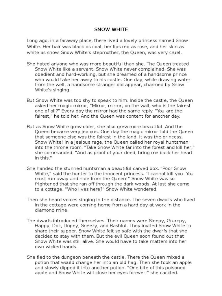Snow White | PDF | Snow White | Leisure