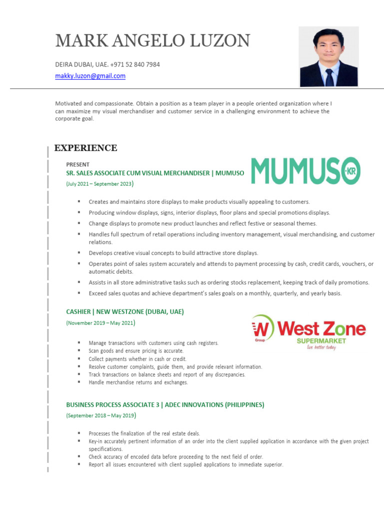 Mark Angelo Luzon CV 2 | PDF