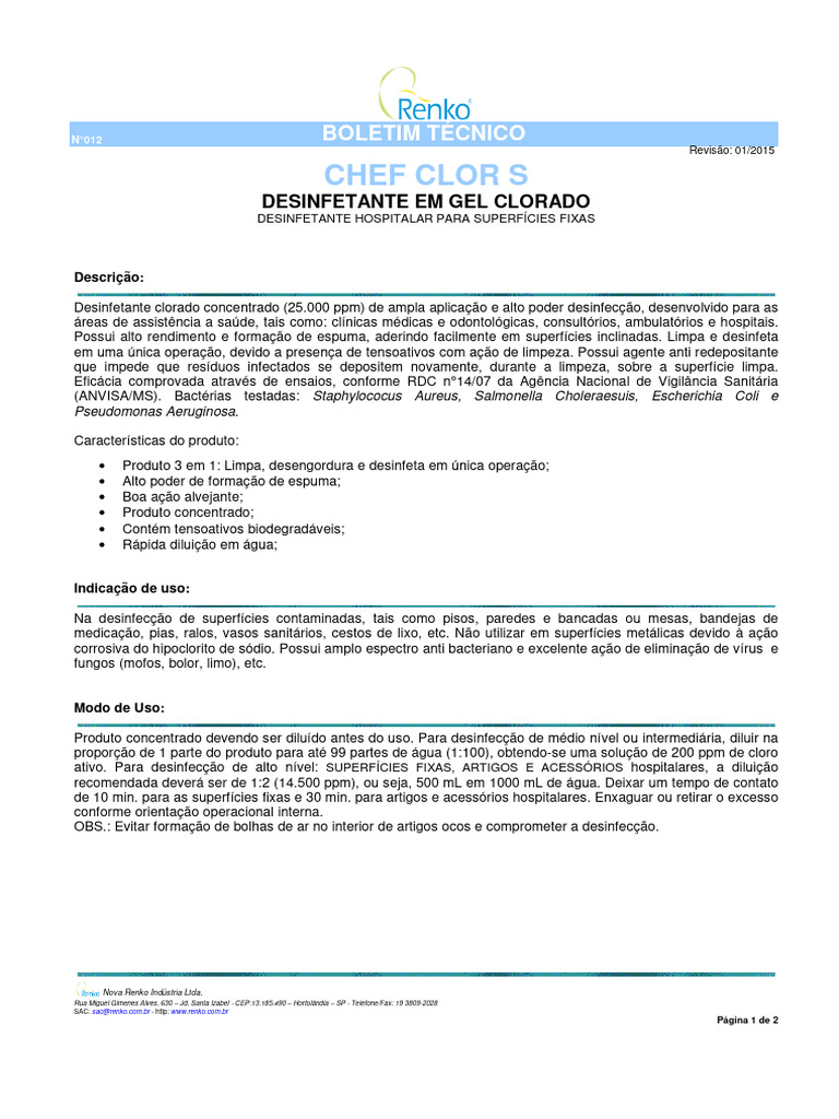 FT Chef Clor-S | PDF | Negócios | Gastronomia, comida e vinho