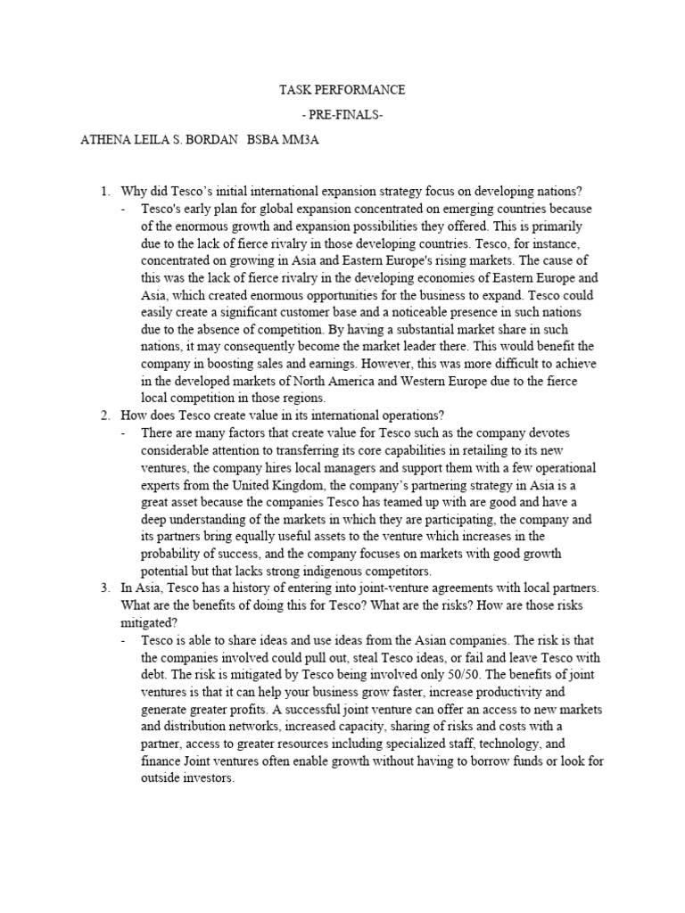 ENTRY STRATEGY AND STRATEGIC ALLIANCES | PDF | Tesco | Joint Venture