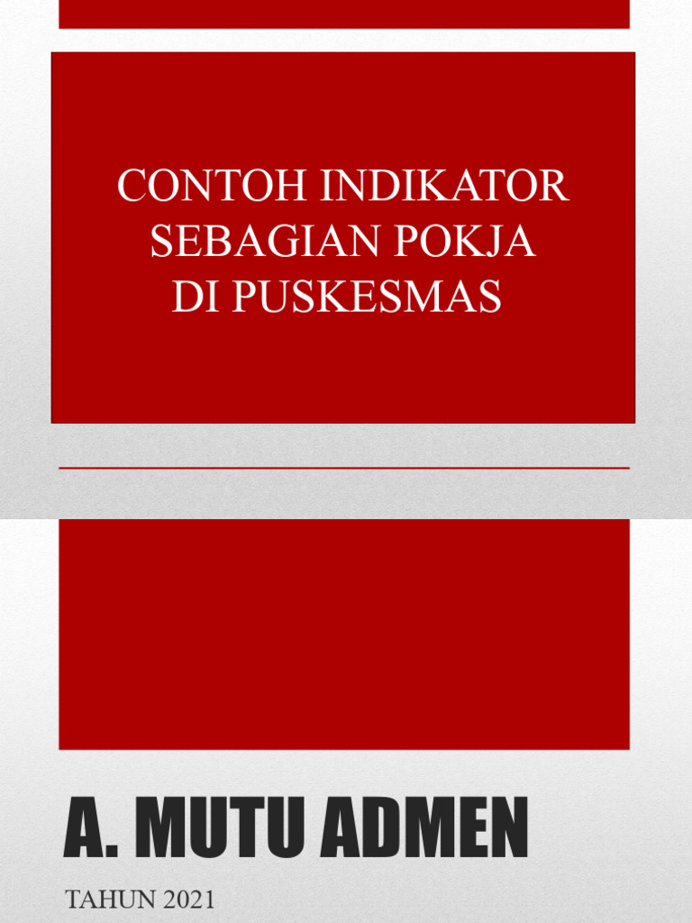 Bab 5 Contoh Indikator Mutu | PDF