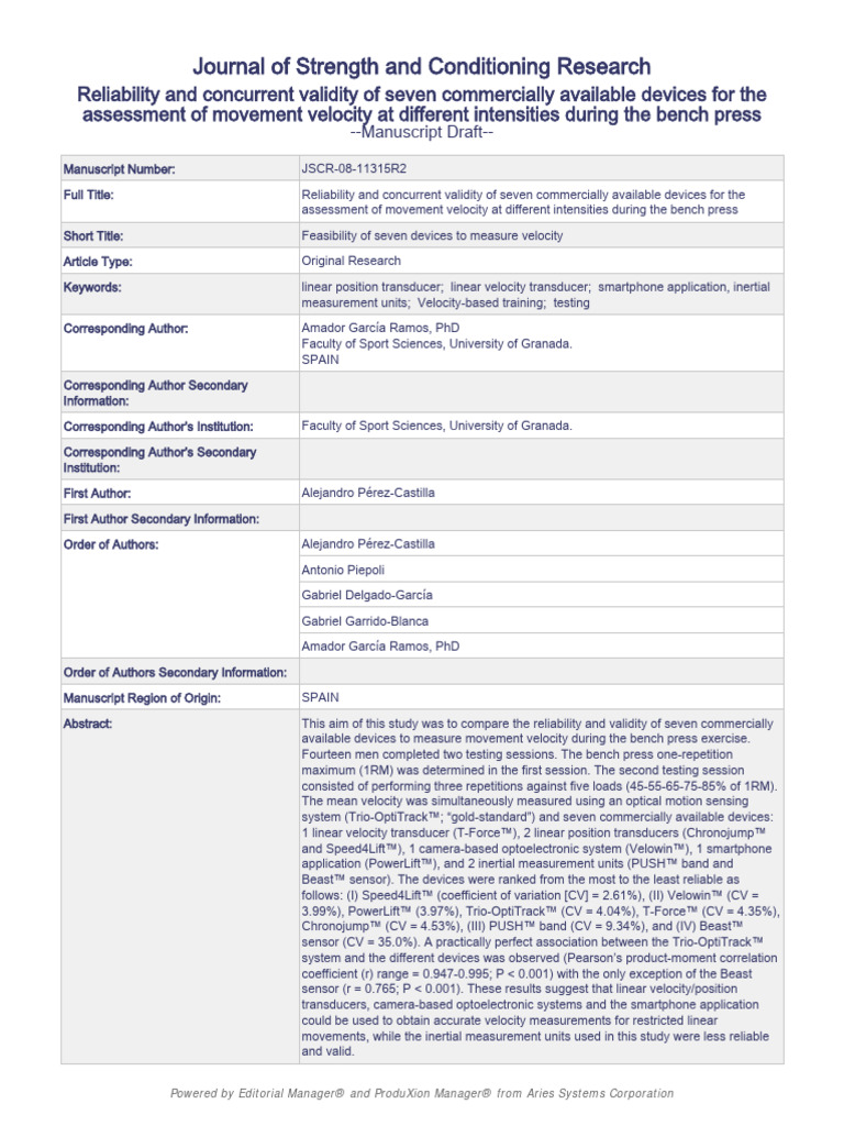Journal of Strength and Conditioning Research | PDF