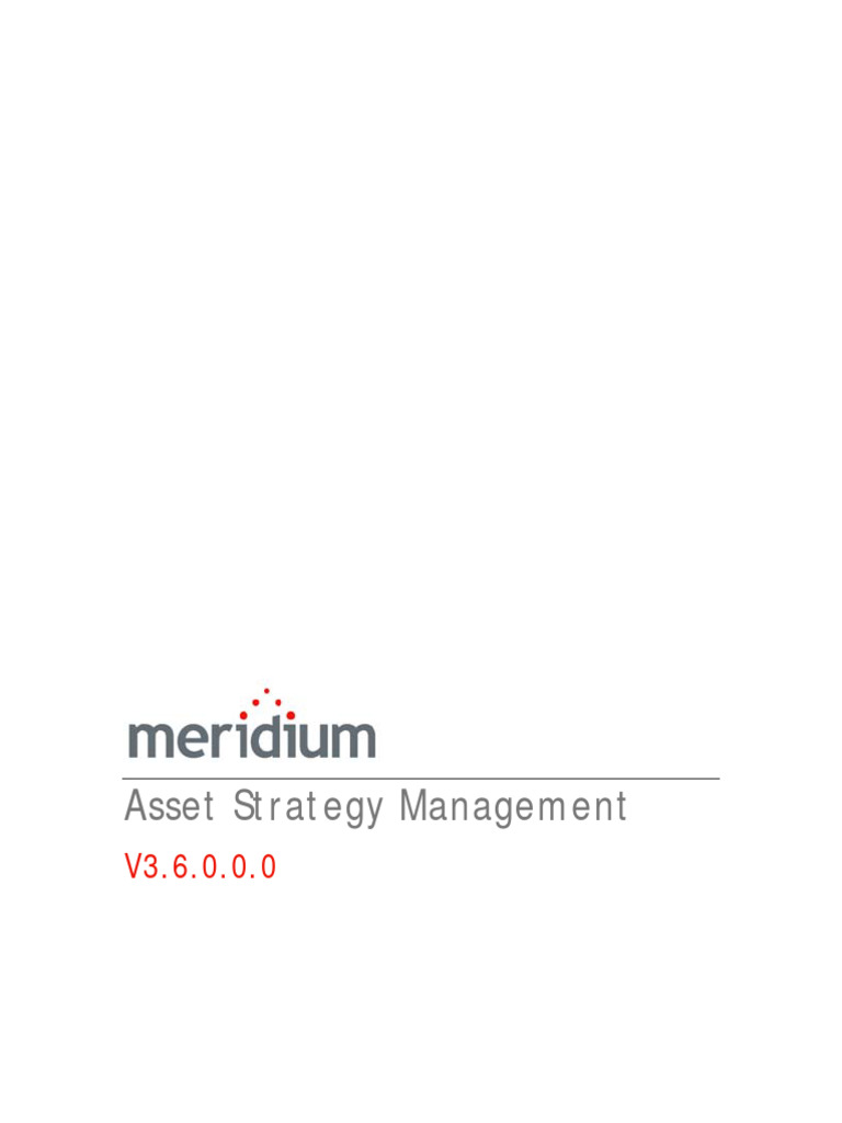 Meridium APM Asset Strategy Management V3.6.0.0.0 | PDF | Data Model | Risk