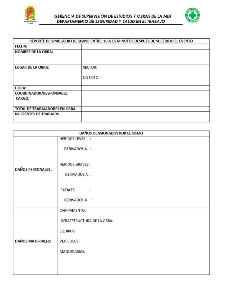 Reporte de Simulacro | PDF