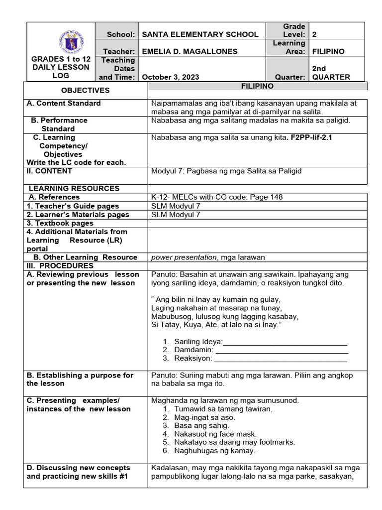 Q2-Fil2 Babala at Paalala-Dlp | PDF