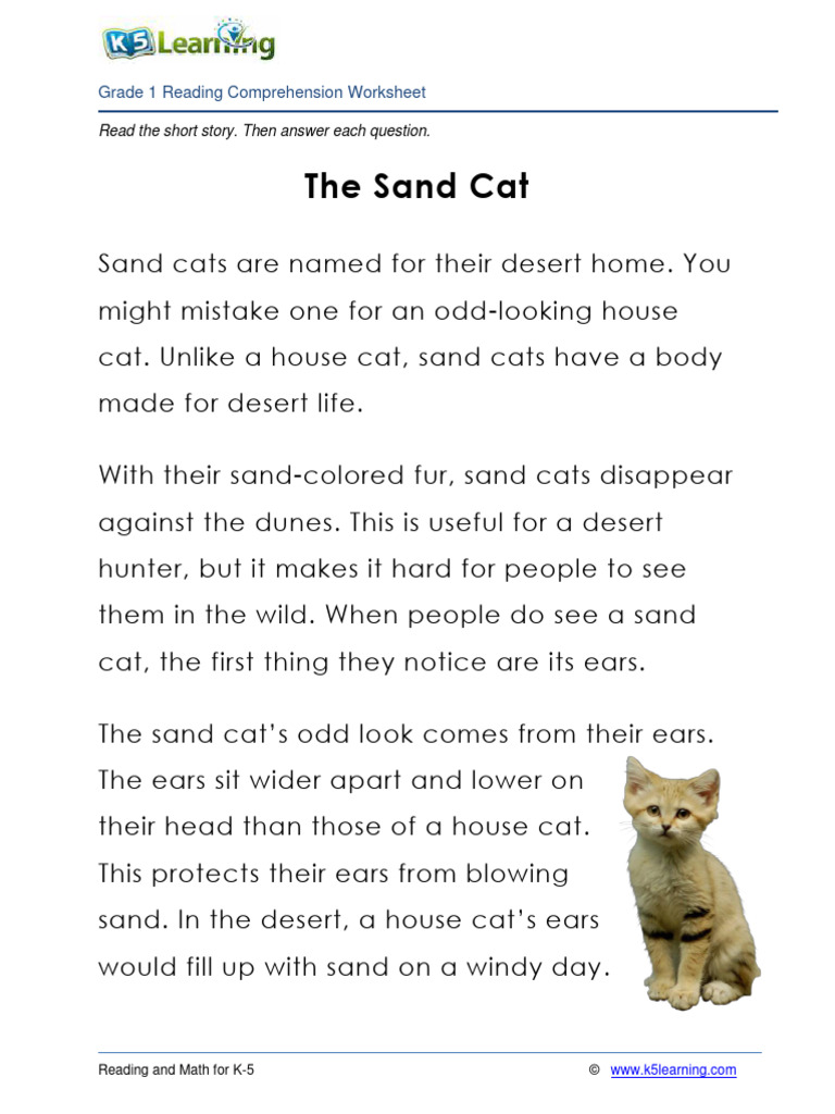 Sand Cat: A Grade 1 Story | PDF