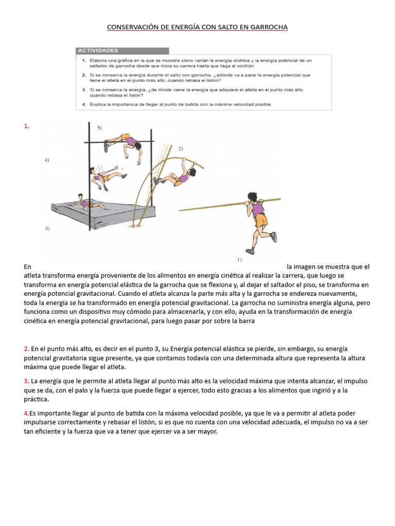 Energía en el salto con garrocha | PDF