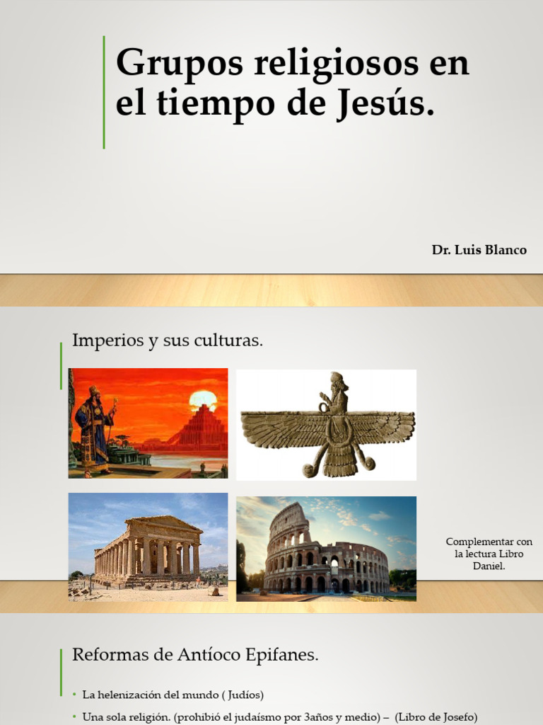 Grupos Religiosos e Instituciones en El Tiempo de Jesus. | PDF | Jesús ...