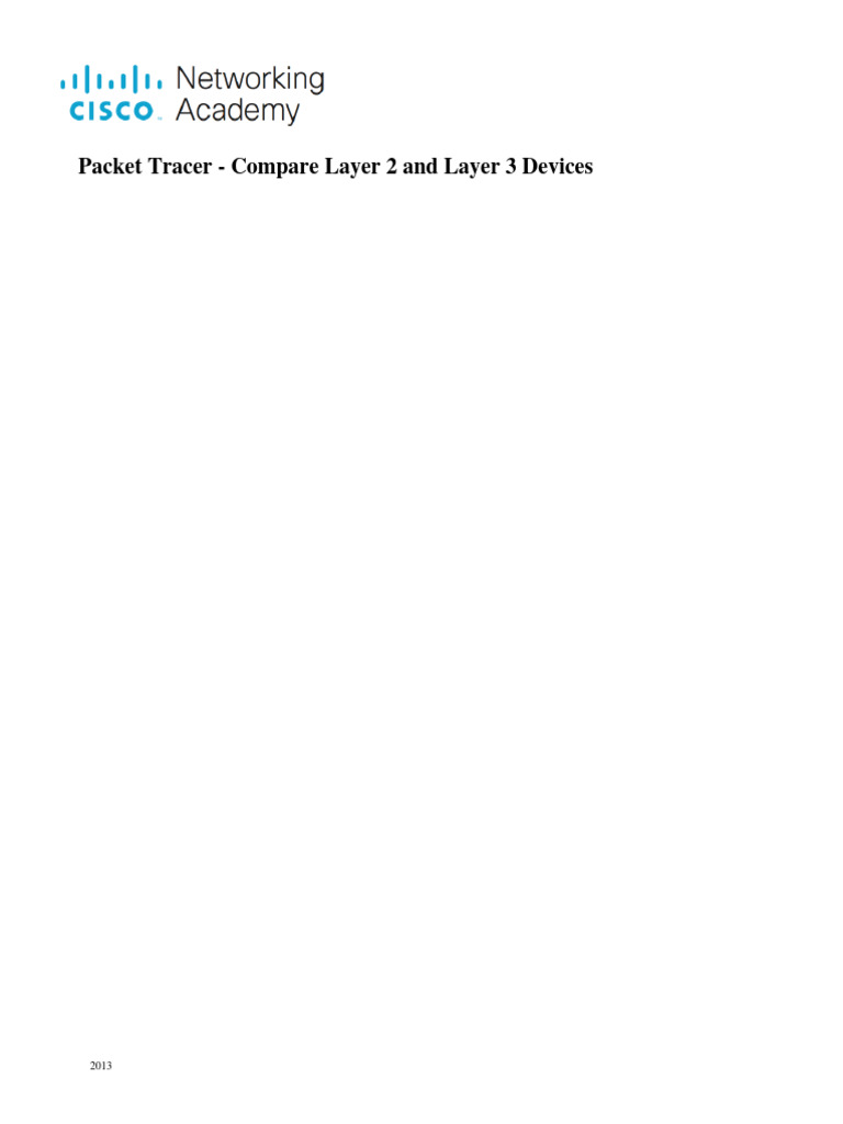 11.5.1 Packet Tracer - Compare Layer 2 and Layer 3 Devices | PDF