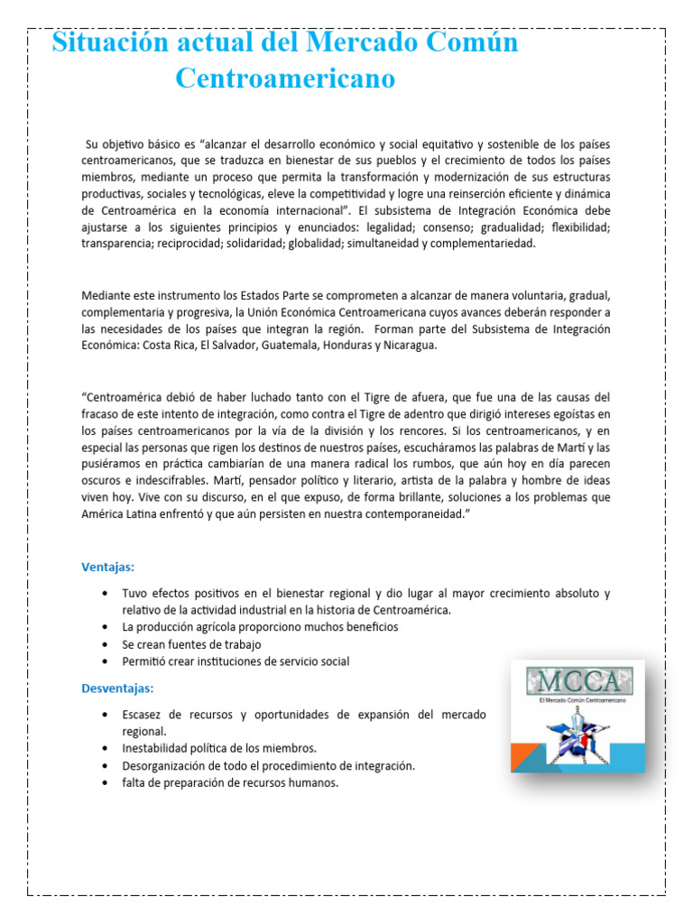 Situación Del MCCA | PDF | Centroamérica | Economias