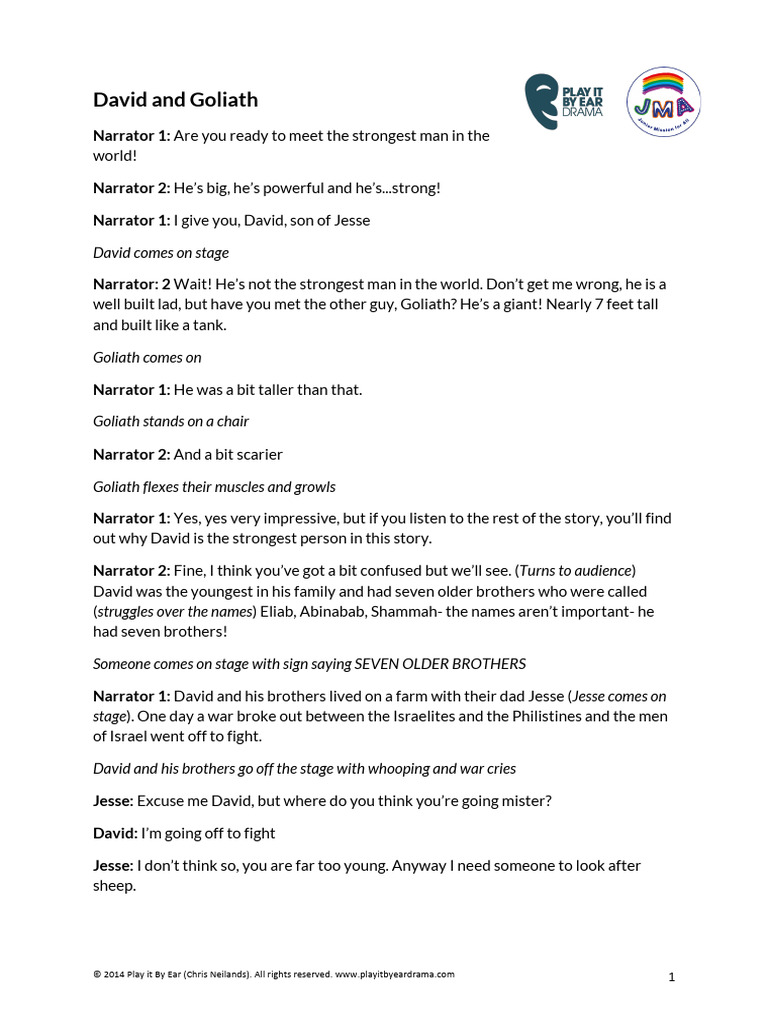 David and Goliath Script 2022 | PDF