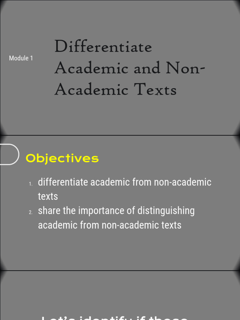 Q1-Module-1_Academic-Non-Academic-Texts-and-Linguistic-Registers | PDF