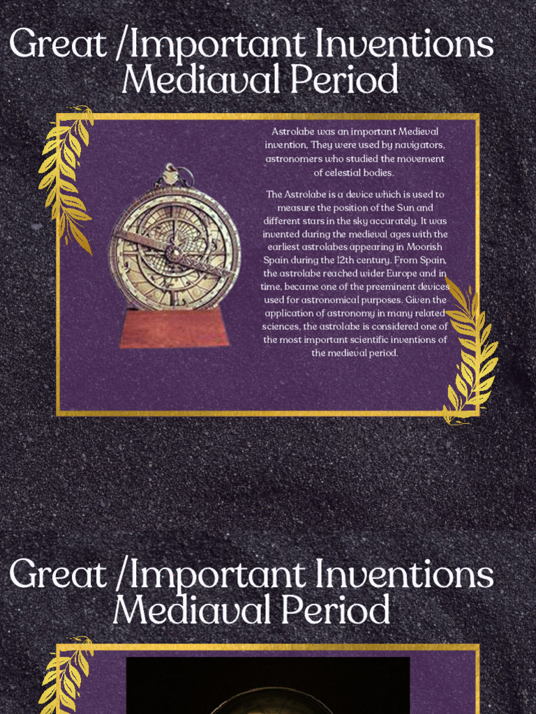 Task 1 Great Important Inventions - Medieval Period | PDF | Printing ...