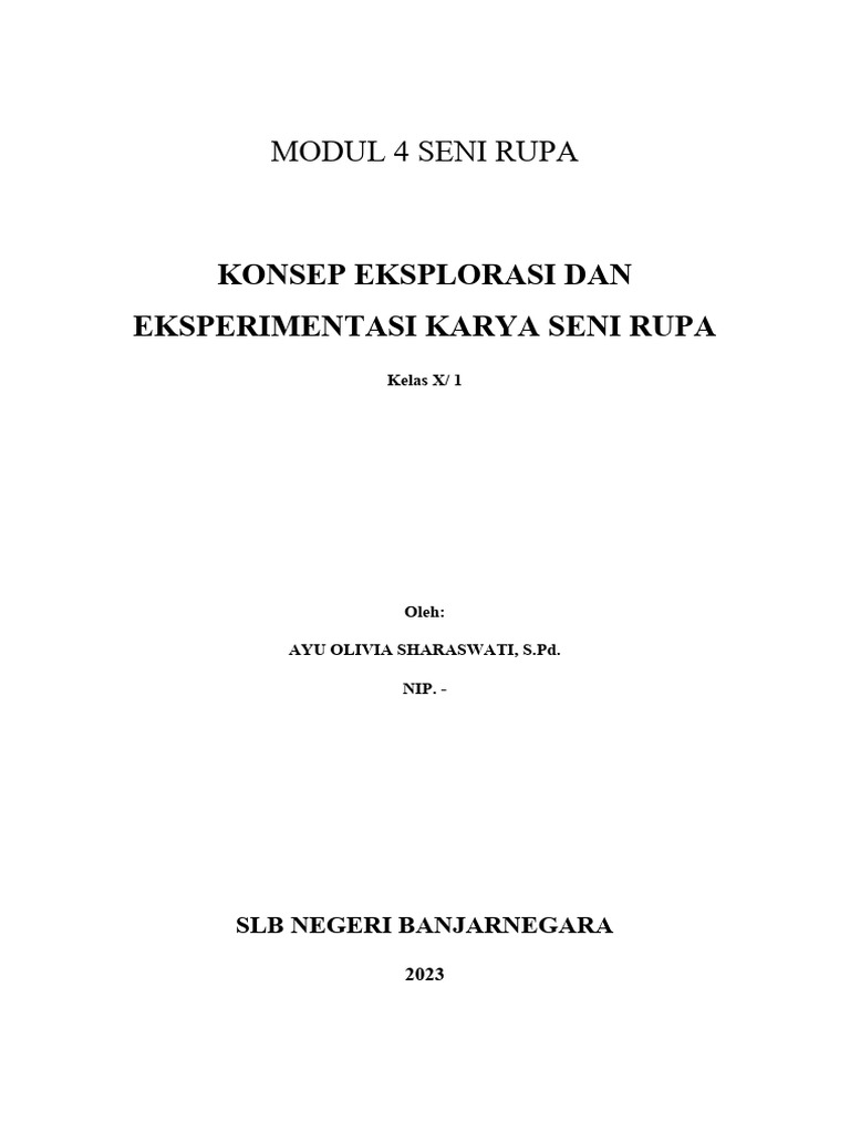 MODUL-4-Konsep EKSPLORASI DAN EKSPERIMENTASI KARYA | PDF | Karier ...