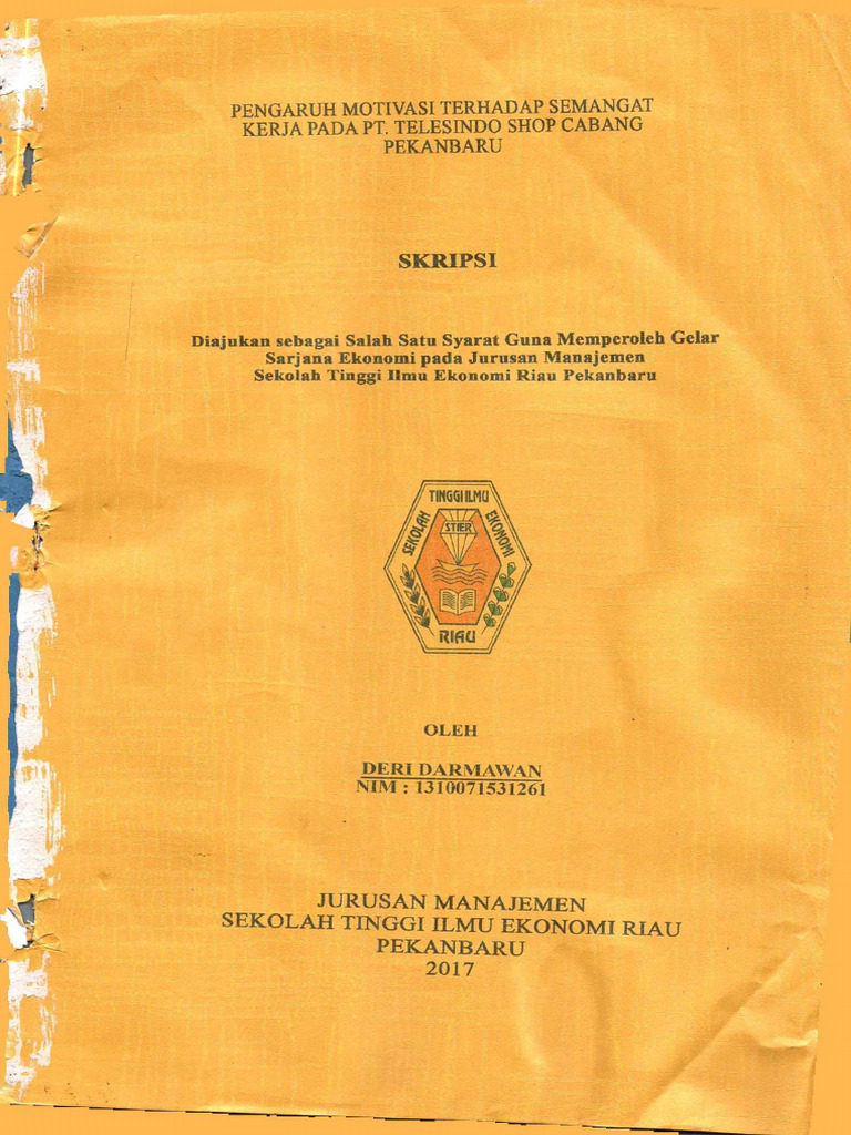 Skripsi Karya Ilmiah Deri Darmawan | PDF