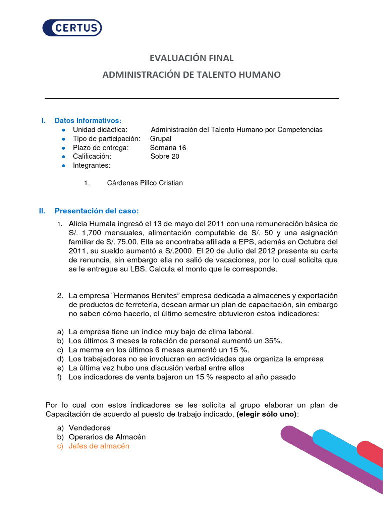 Talento Humano Final | PDF Talento Humano Final | PDF