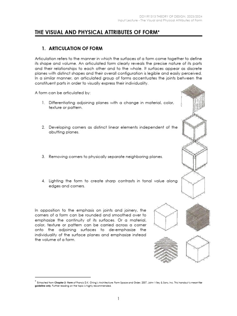 Articulation of form | PDF