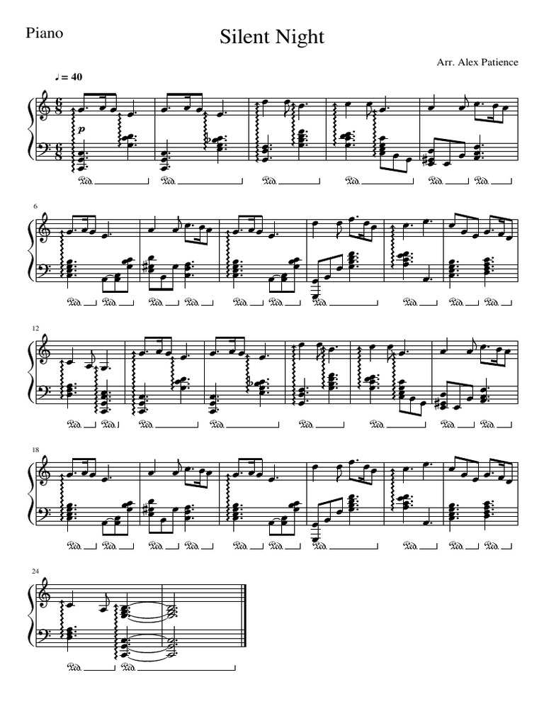Silent Night - Christmas Song Piano Sheets Tutorial | PDF