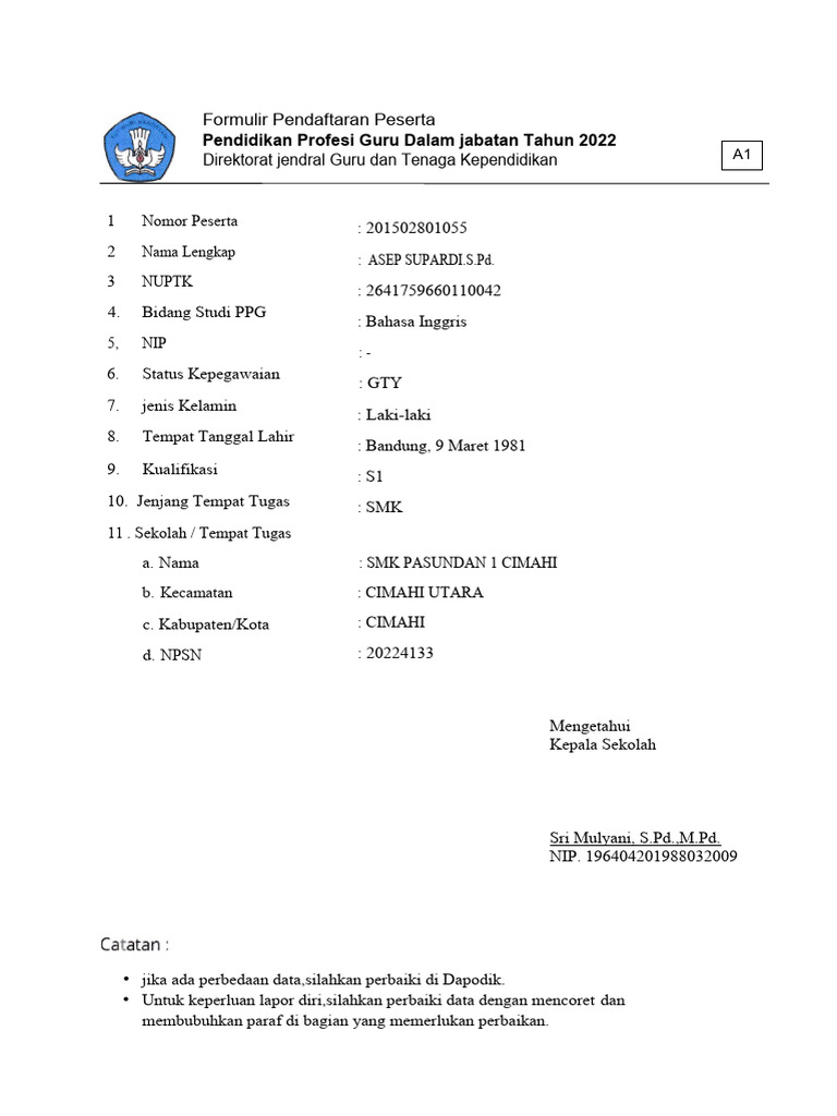 Form A1 | PDF