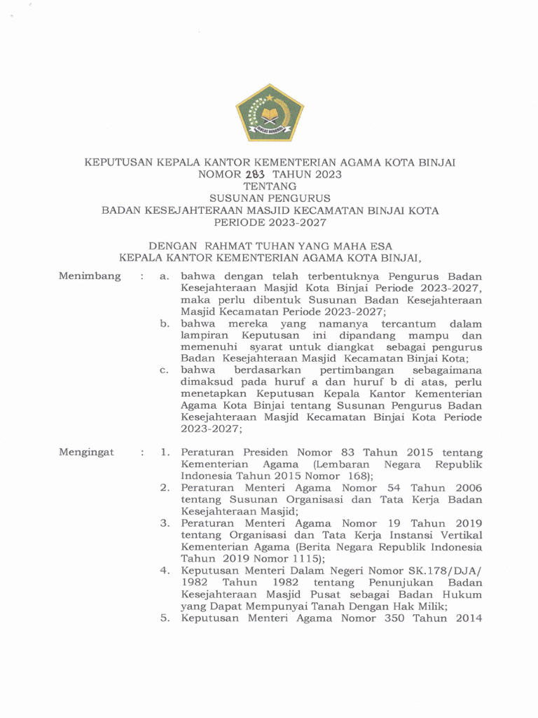 SK BKM Binjai Kota | PDF