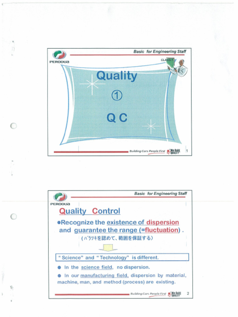 Perodua Monozukuri - Chapter 1 - QC | PDF