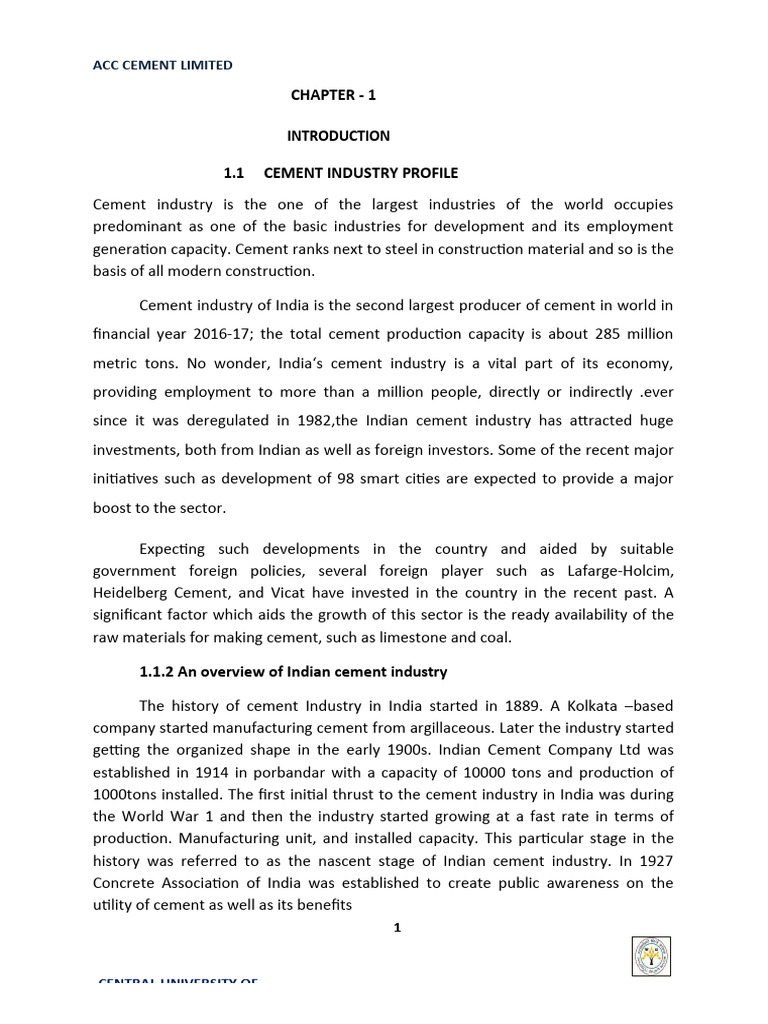 cement-industry-internship-report | PDF