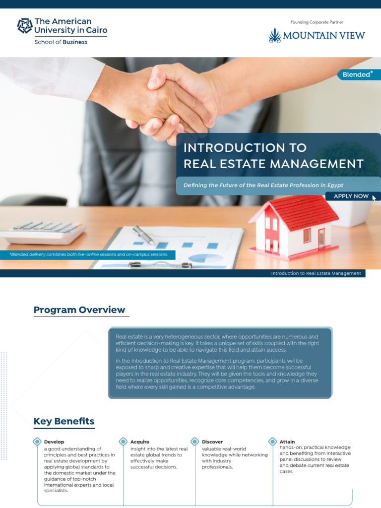 Introduction to Real Estate Management - Brochure | PDF