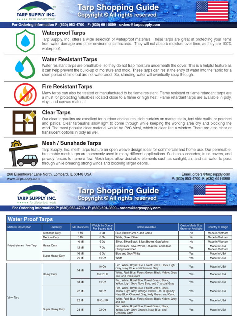 Tarp Supply Inc. Tarp Shopping Guide | PDF