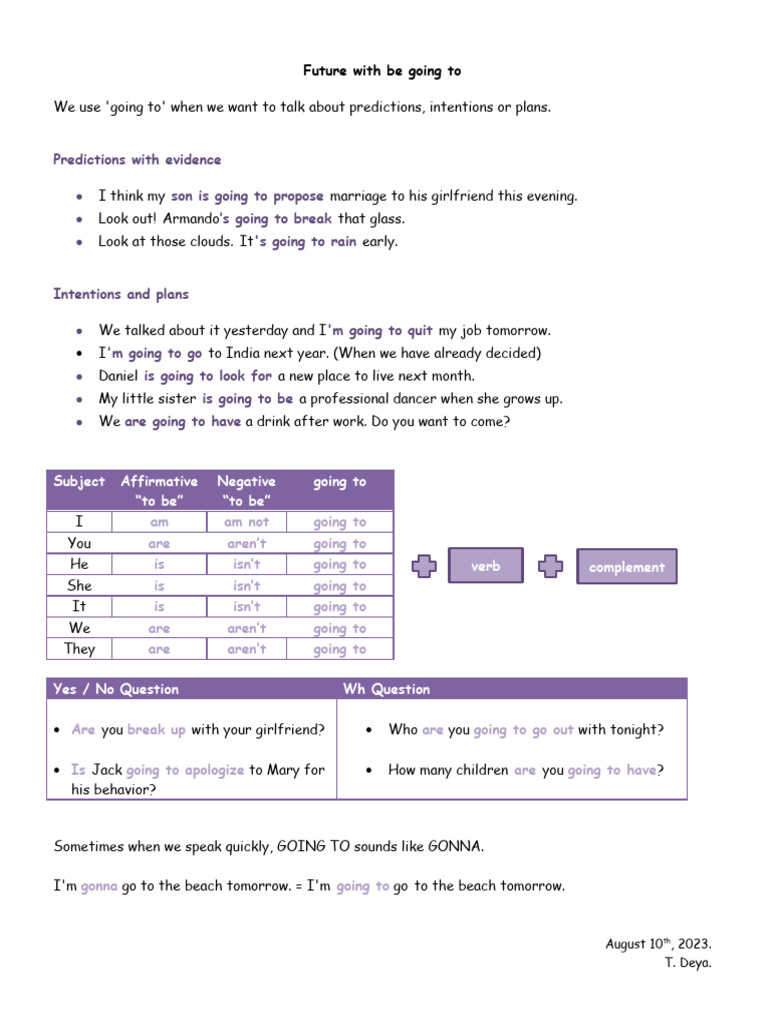 Future With Present Continuous & Going To | PDF