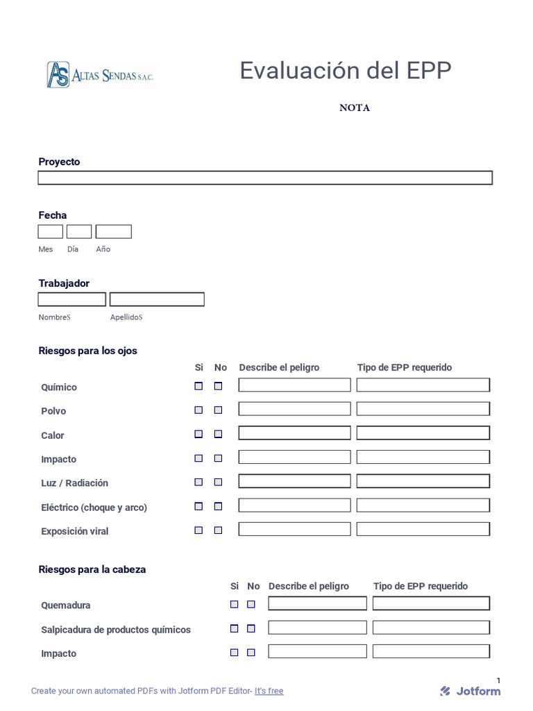 Evaluación Del EPP | PDF