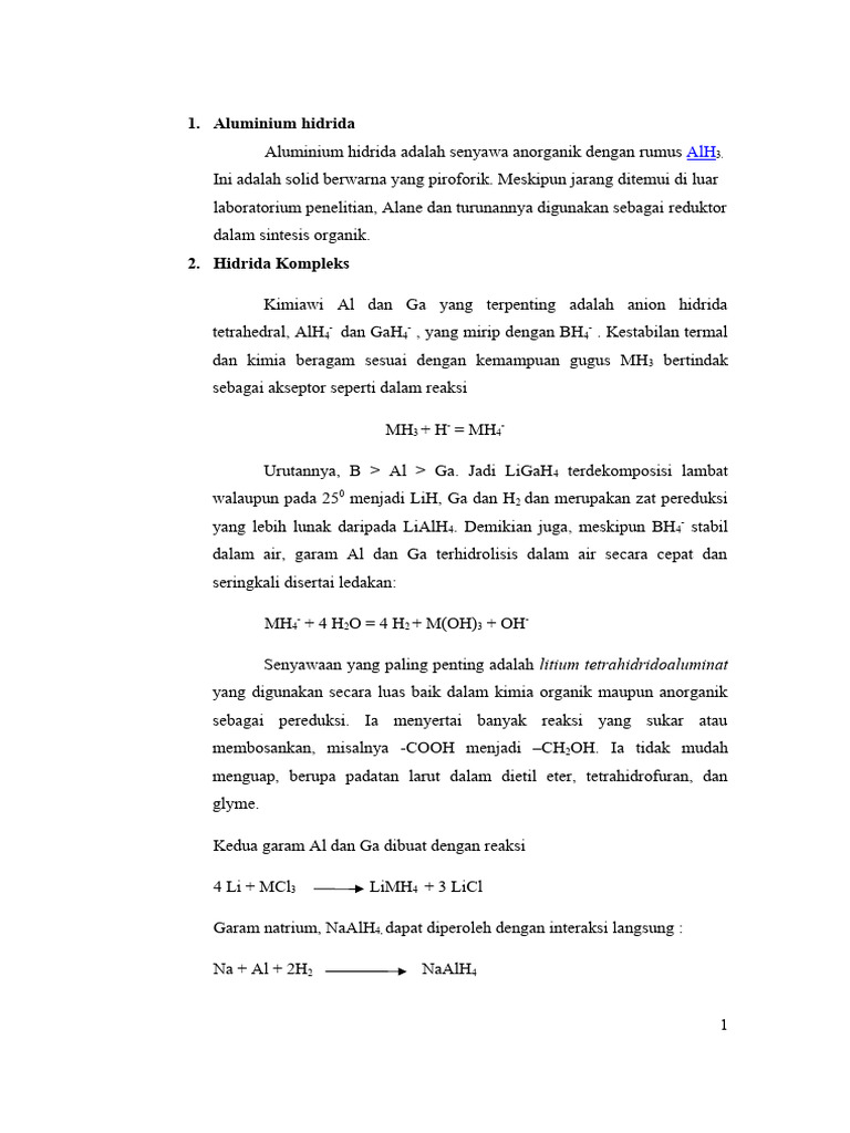 Aluminium Hidrida Kelompok | PDF