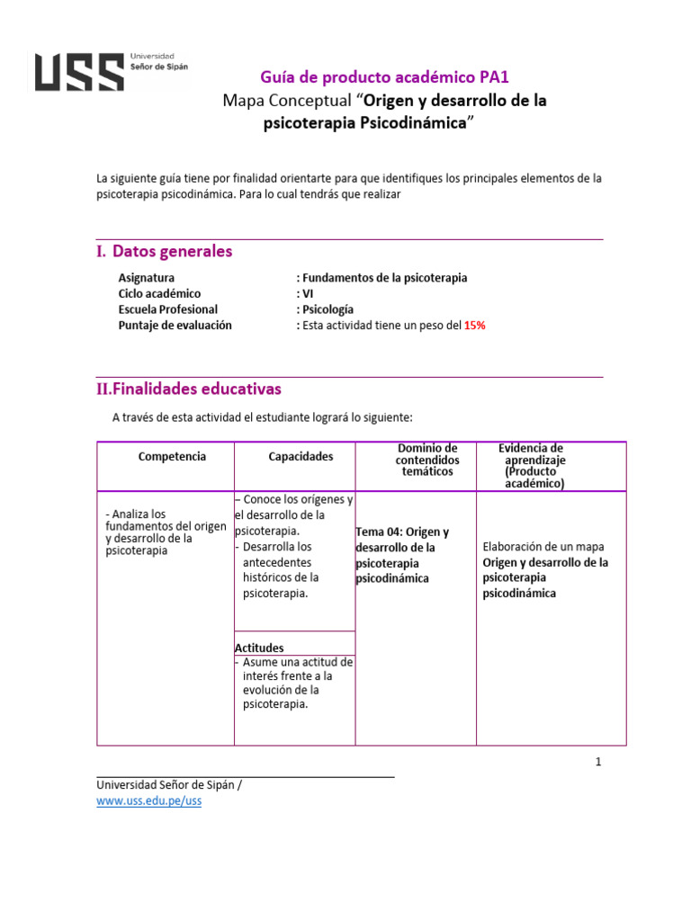 Guia de Productos Academicos 1-Mapa Conceptual | PDF