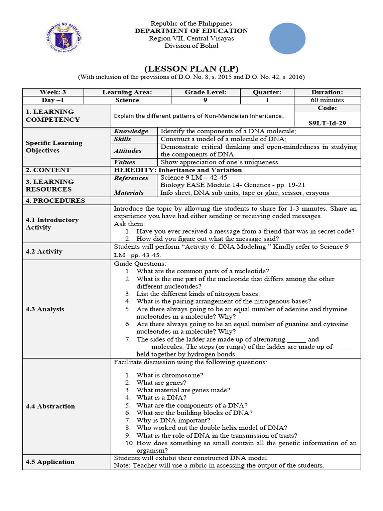 (Lesson Plan (LP) : Knowledge Skills Attitudes Values References ...