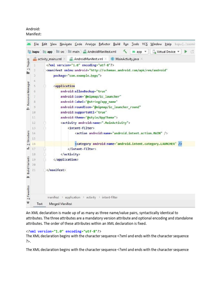 Manifest, Java File | PDF | Xml | Namespace Manifest, Java File | PDF | Xml | Namespace