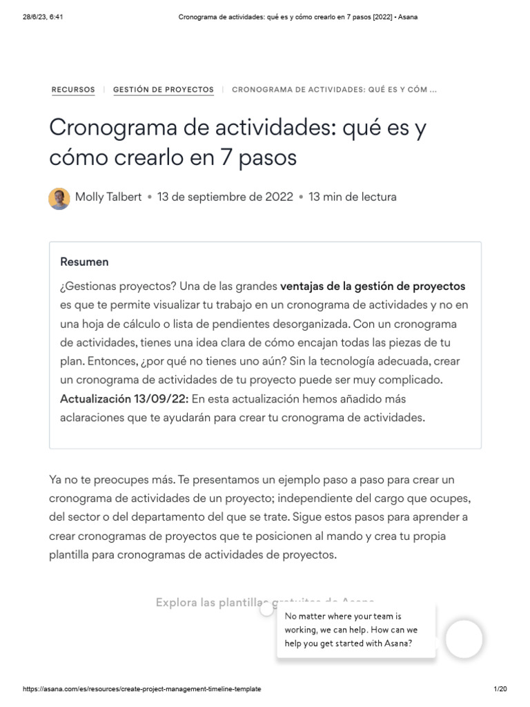 Cronograma de Actividades - Qué Es y Cómo Crearlo en 7 Pasos (2022 ...