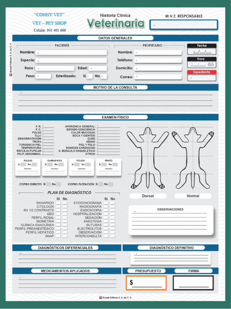Historia Clínica - Veterinaria | PDF