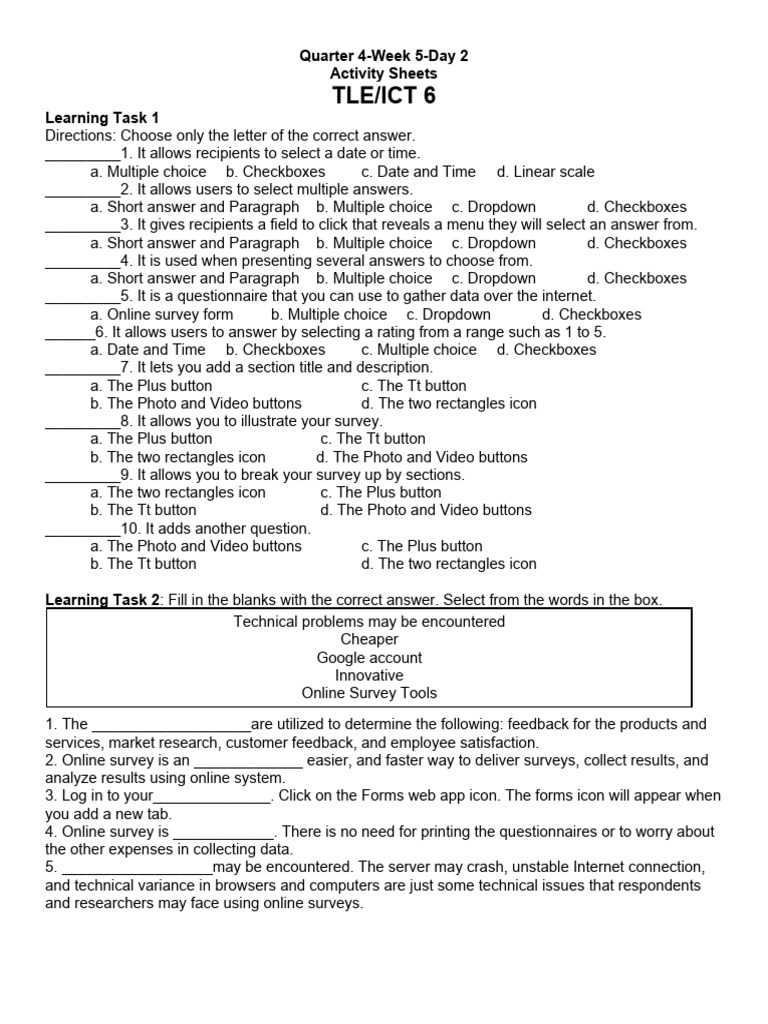 ACTIVITY SHEET Week 5-Day 2 | PDF