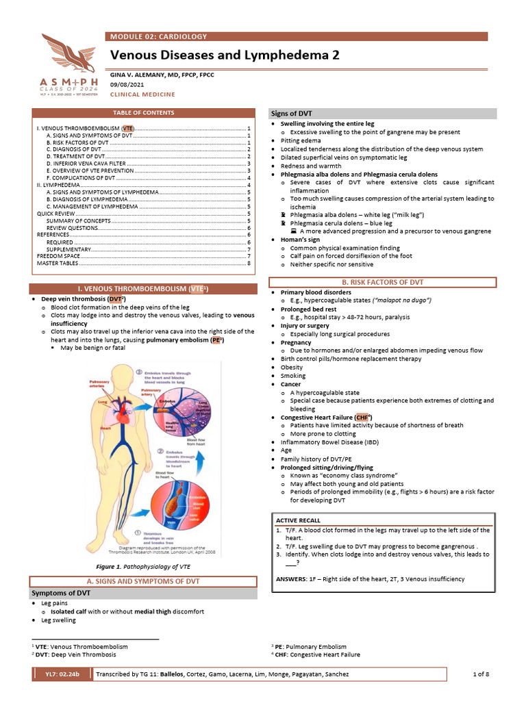 (02.24b) CM Venous Diseases and Lymphedema 2 (TG11) - John Edward C. Ballelos | PDF
