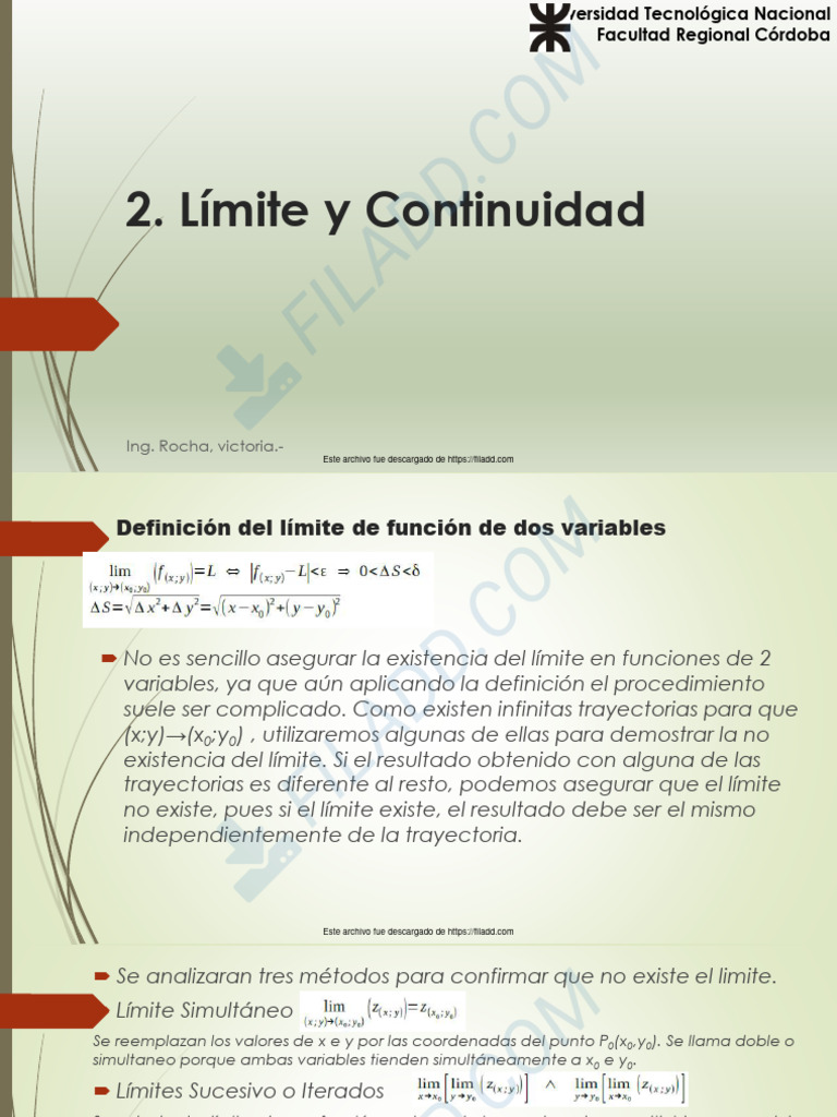2 Limite y Continuidad | PDF
