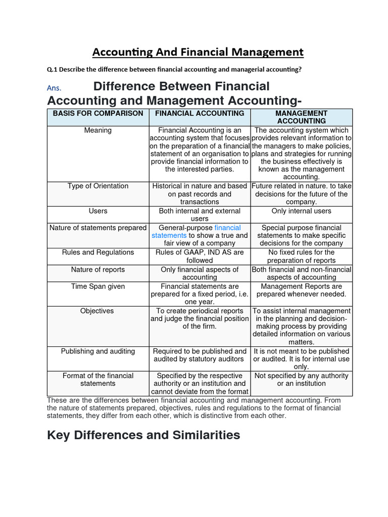Accounting And Financial Management | PDF