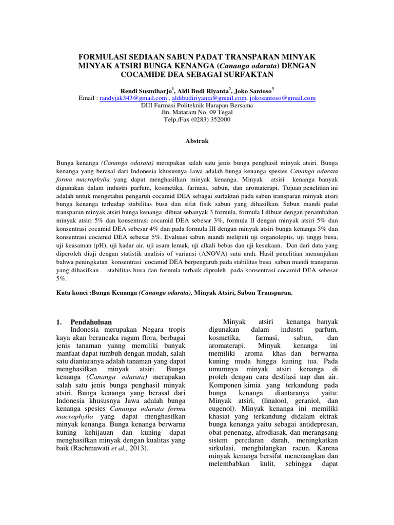 JURNAL SABUN Rev1 | PDF