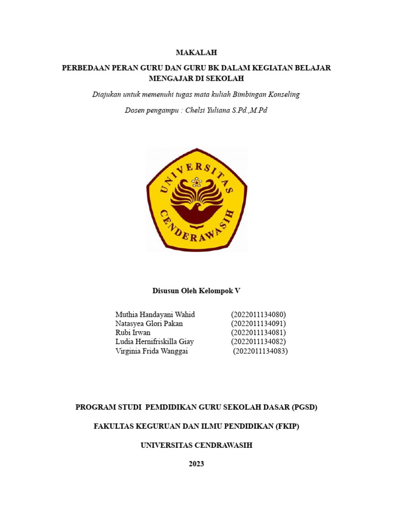 Makalah Bimbingan Konseling Kelompok V | PDF
