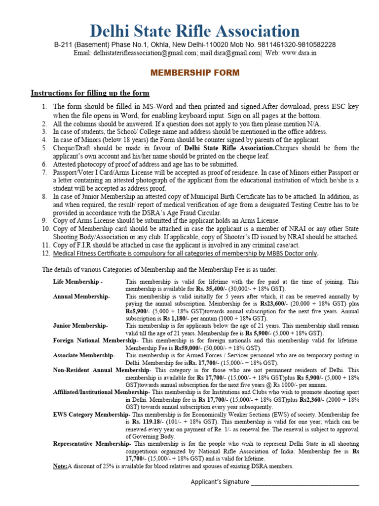 DSRA MembershipForm | PDF